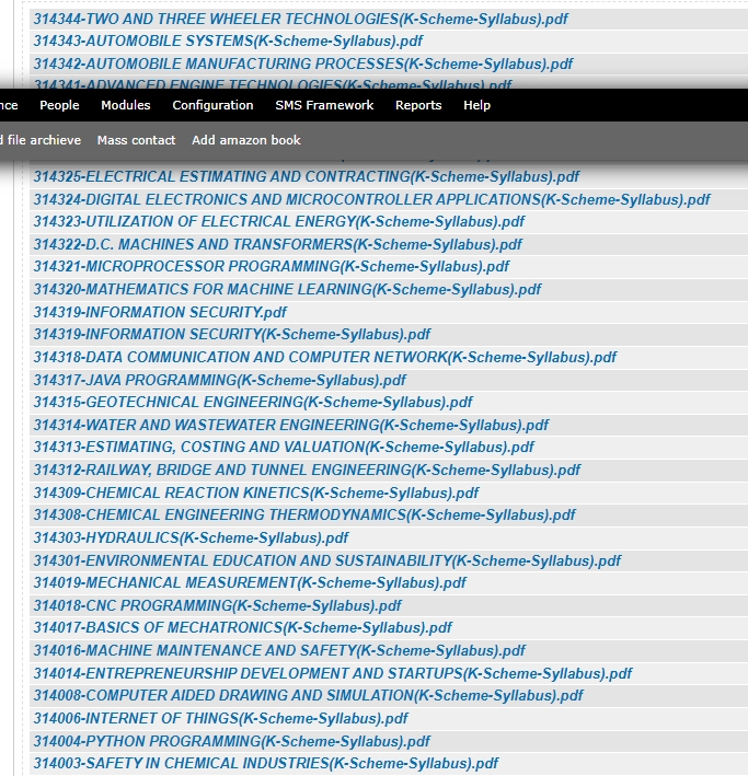 4th semester K scheme syllabus pdf files